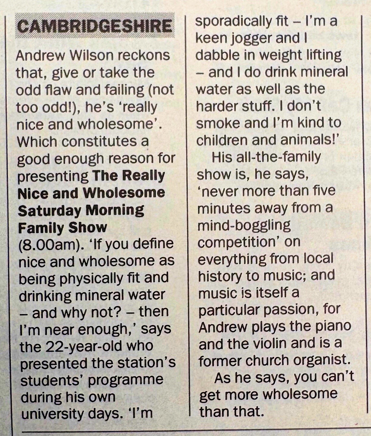 The Extra Mile – Andrew Wilson